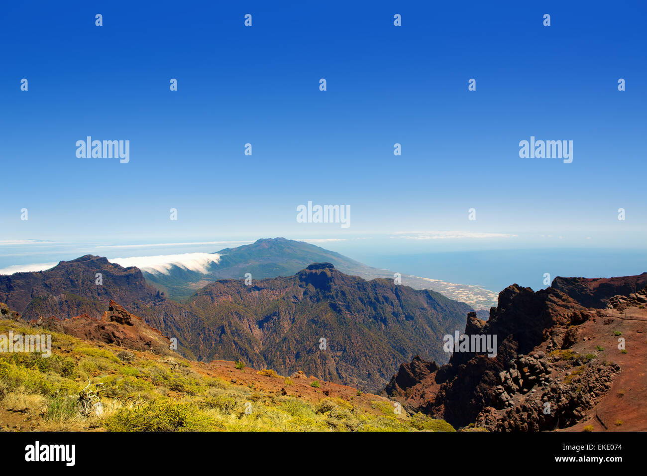 Caldera de Taburiente clouds waterfall Stock Photo - Alamy