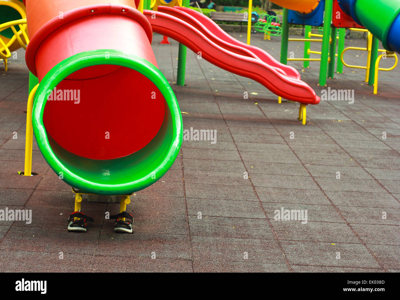 colorful children playground in park Stock Photo - Alamy