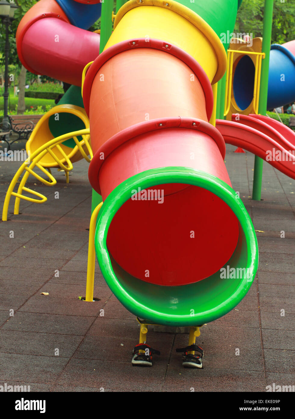 colorful children playground in park Stock Photo - Alamy