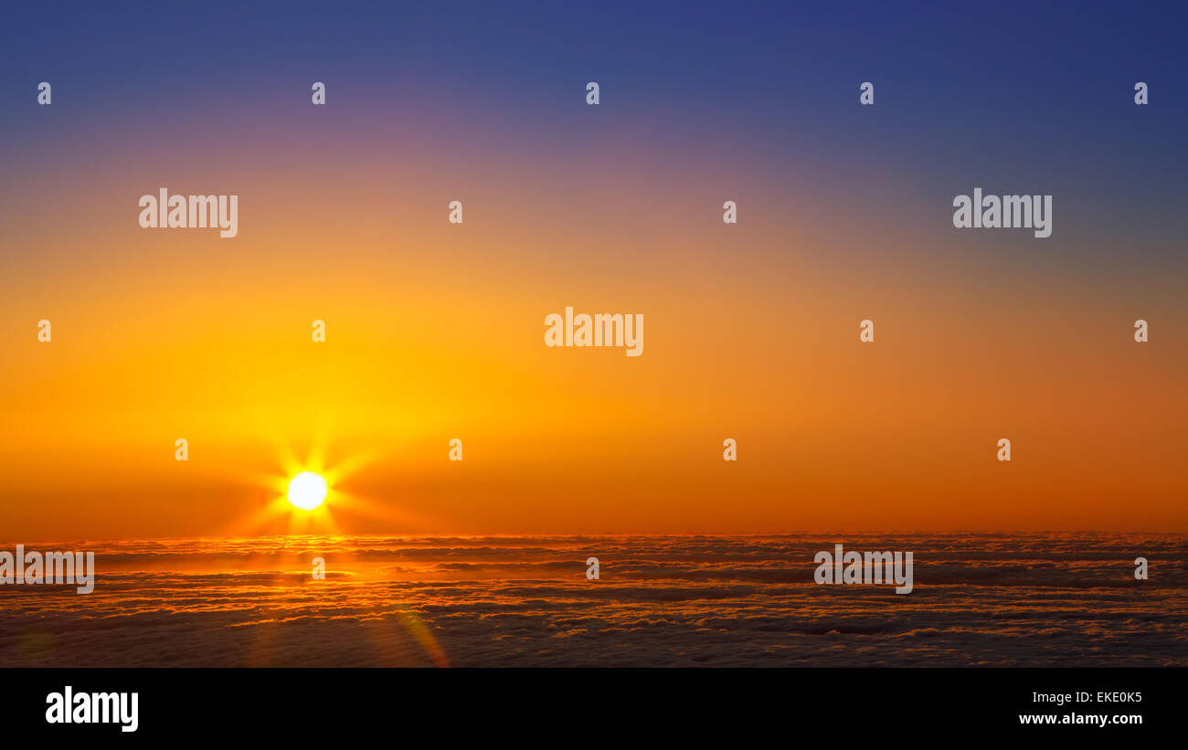 Sunset sky over haze sea of clouds in La Palma Stock Photo - Alamy