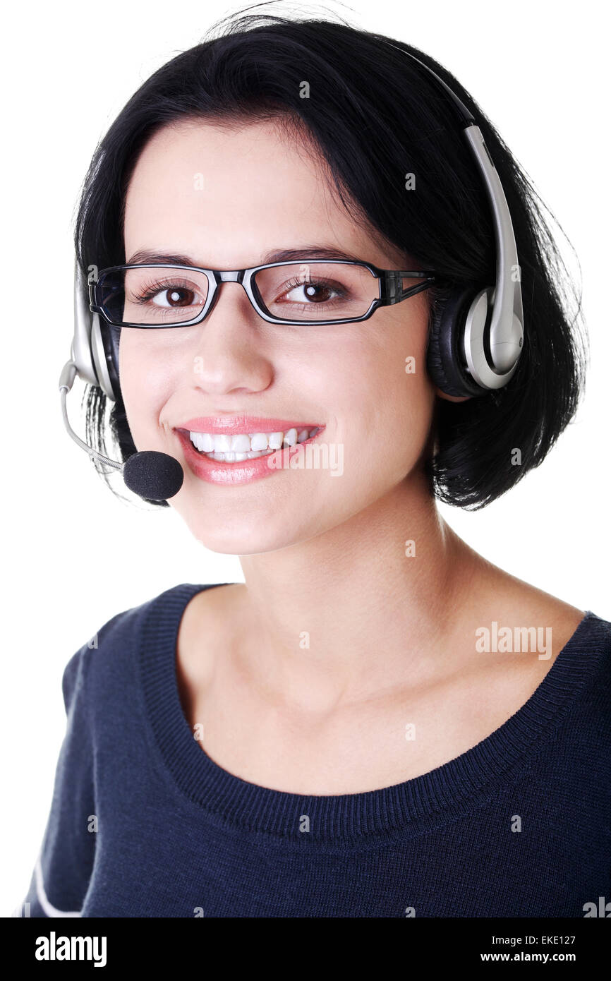 Closeup Of Attractive Customer Support Representative Stock Photo Alamy Closeup Of Attractive Customer Support Representative Stock Photo Alamy