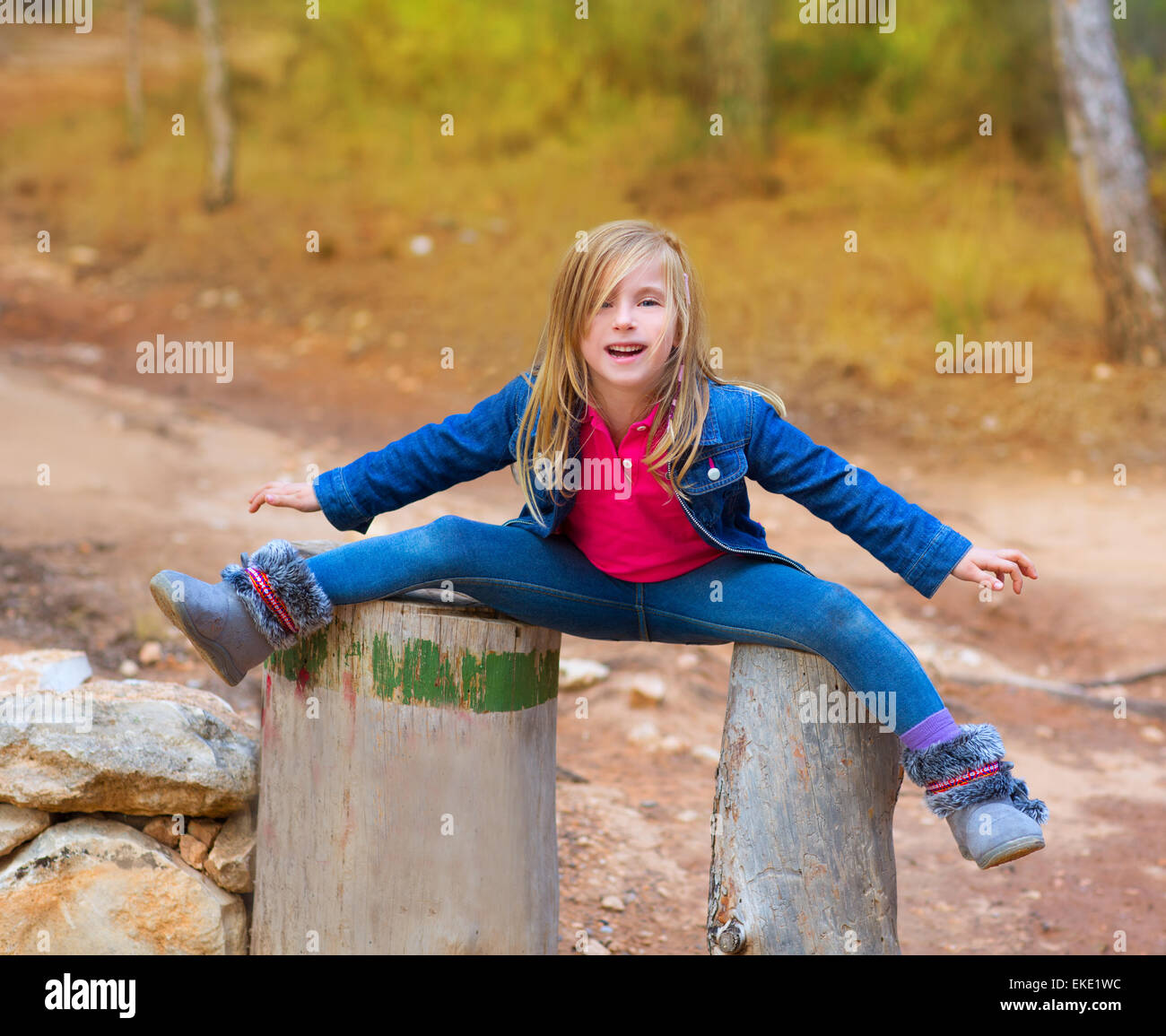 Open legs children girl or tree trunks at forest Stock Photo - Alamy