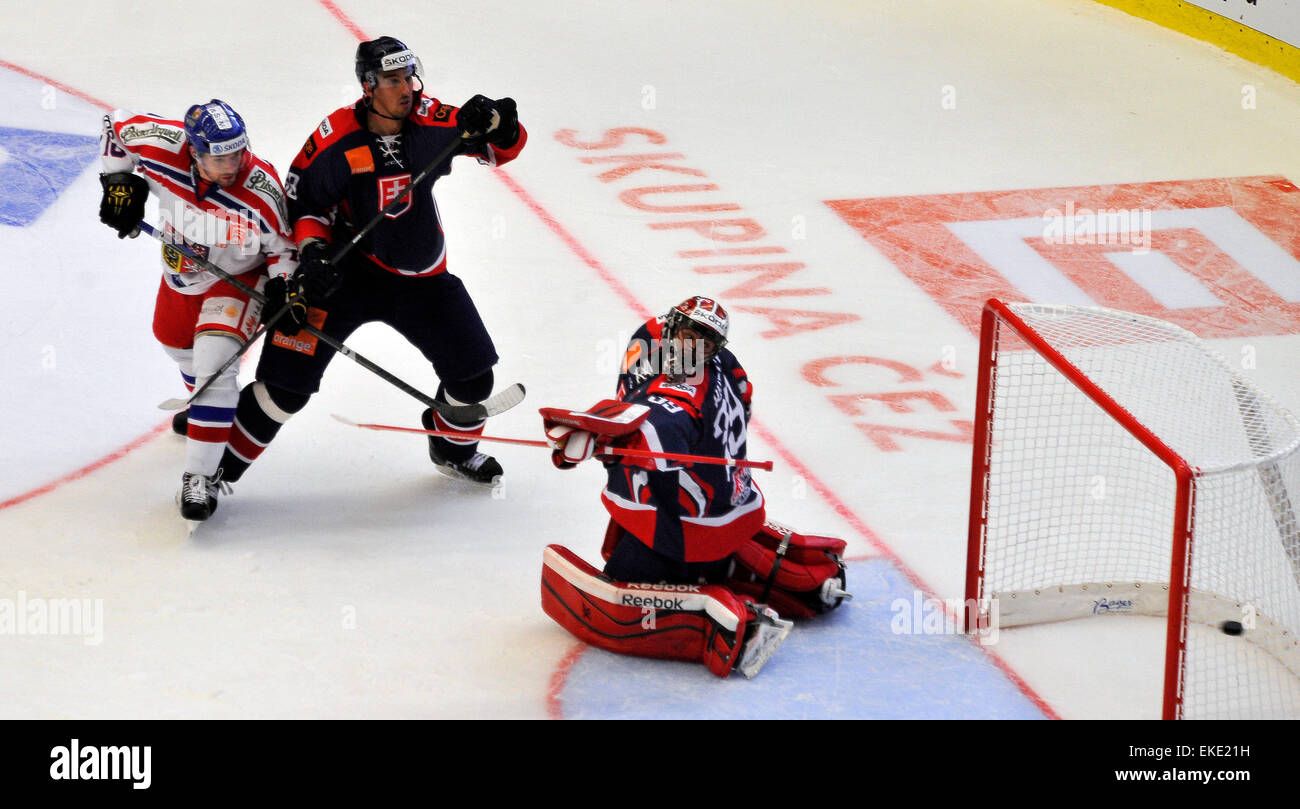 From left Czech striker Michal Birner, Slovakian defender Milan Jurcina ...