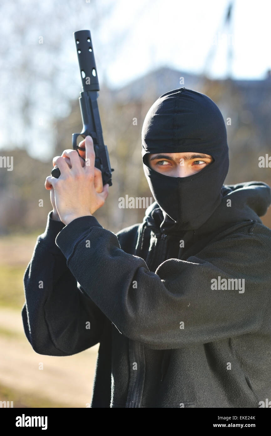 Gunman mask hi-res stock photography and images - Alamy