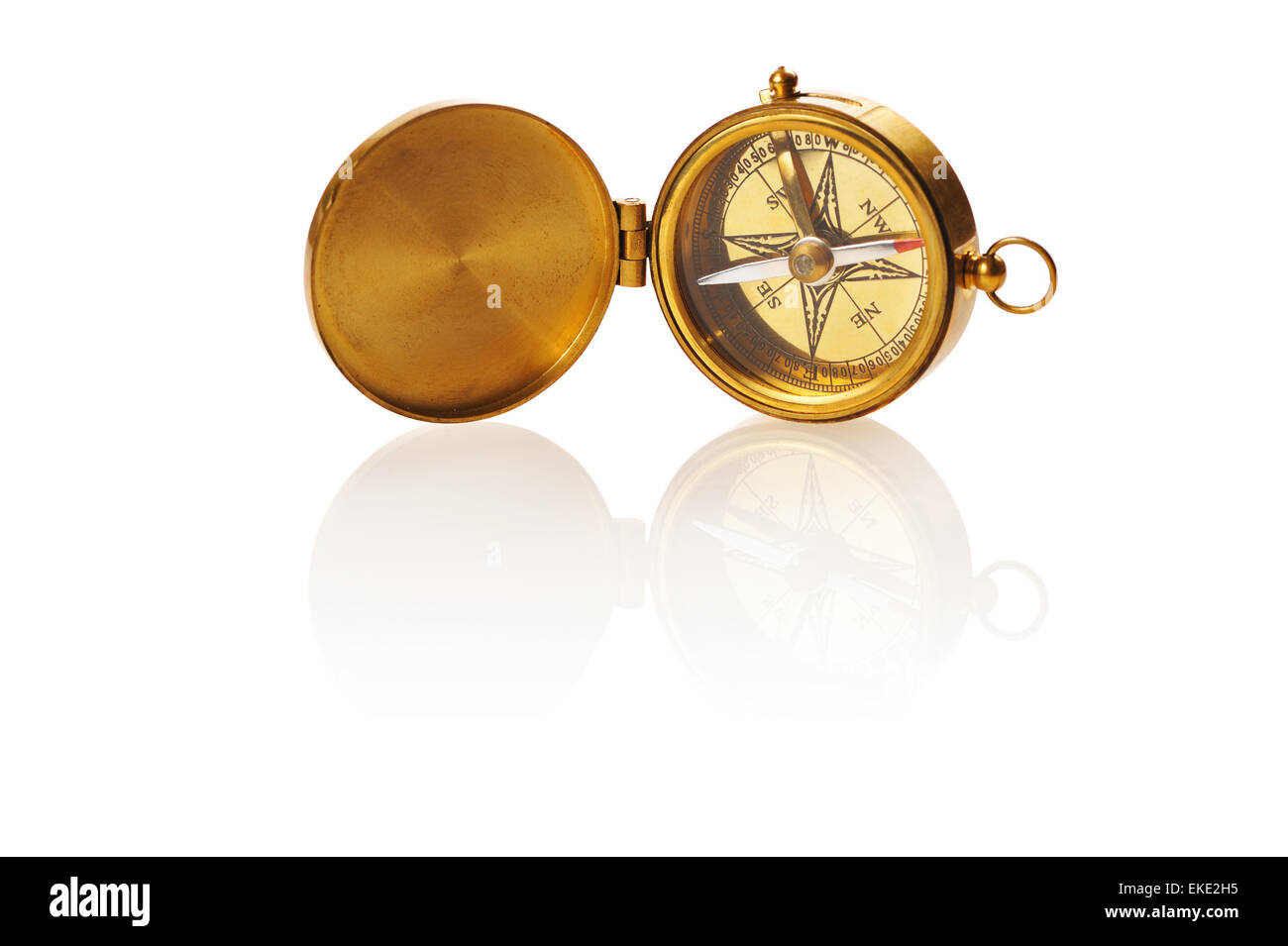 Old compass on white background Cut Out Stock Images & Pictures - Alamy