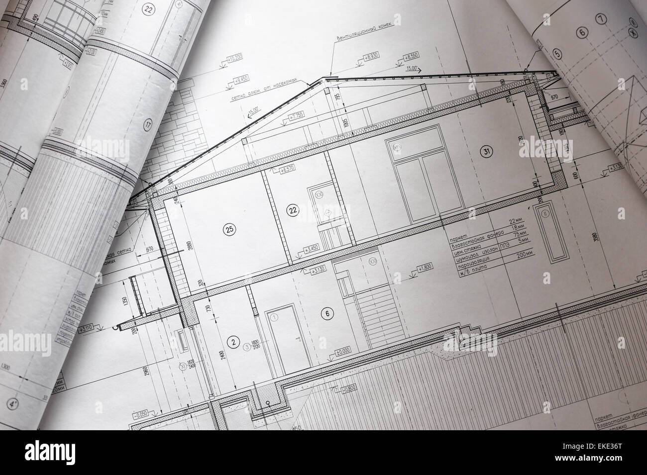 Blueprint architecture table hi-res stock photography and images - Alamy
