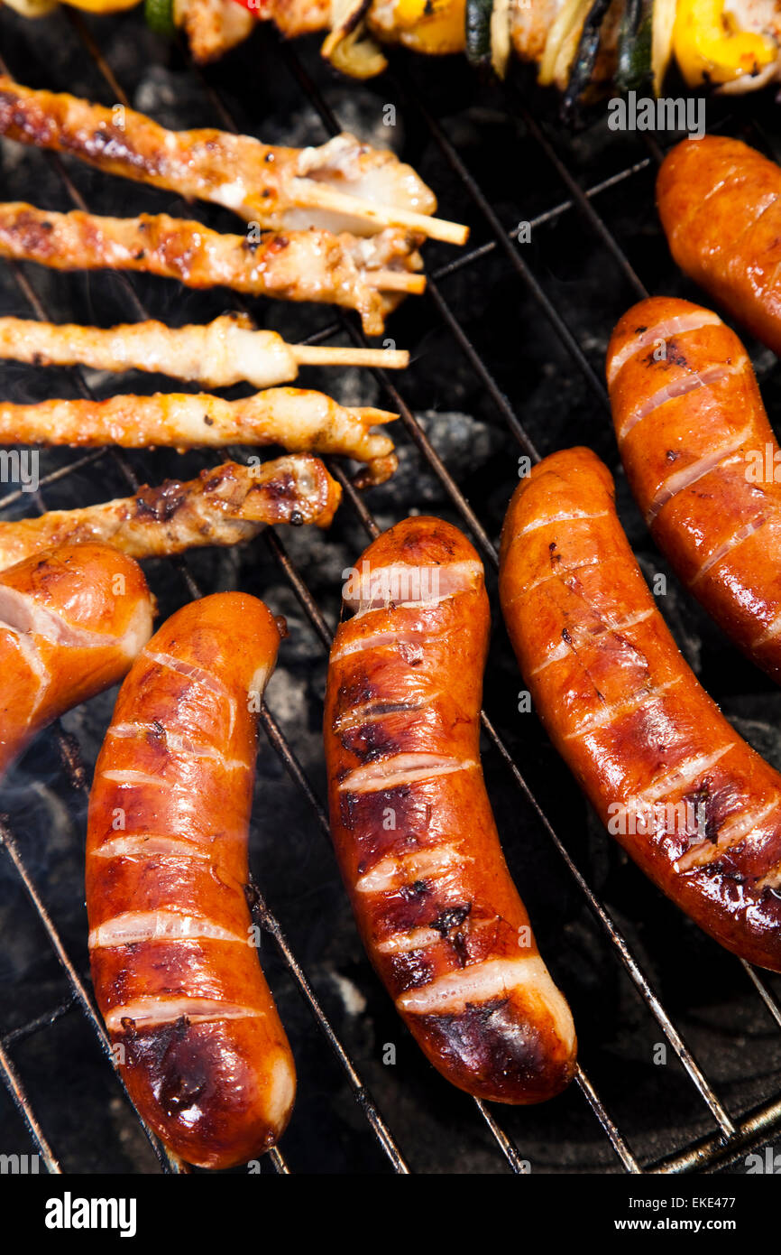Barbecue a hot summer evening, Grilling Stock Photo - Alamy