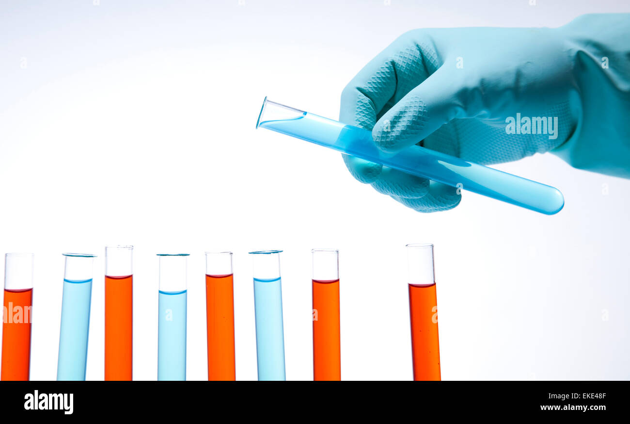 Laboratory glass containing liquid color Stock Photo - Alamy