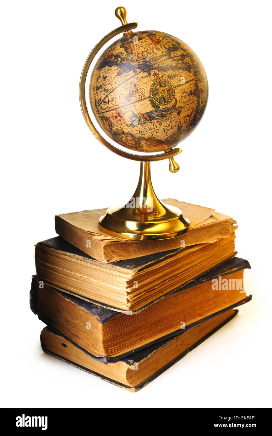 World globe on book Cut Out Stock Images & Pictures - Alamy