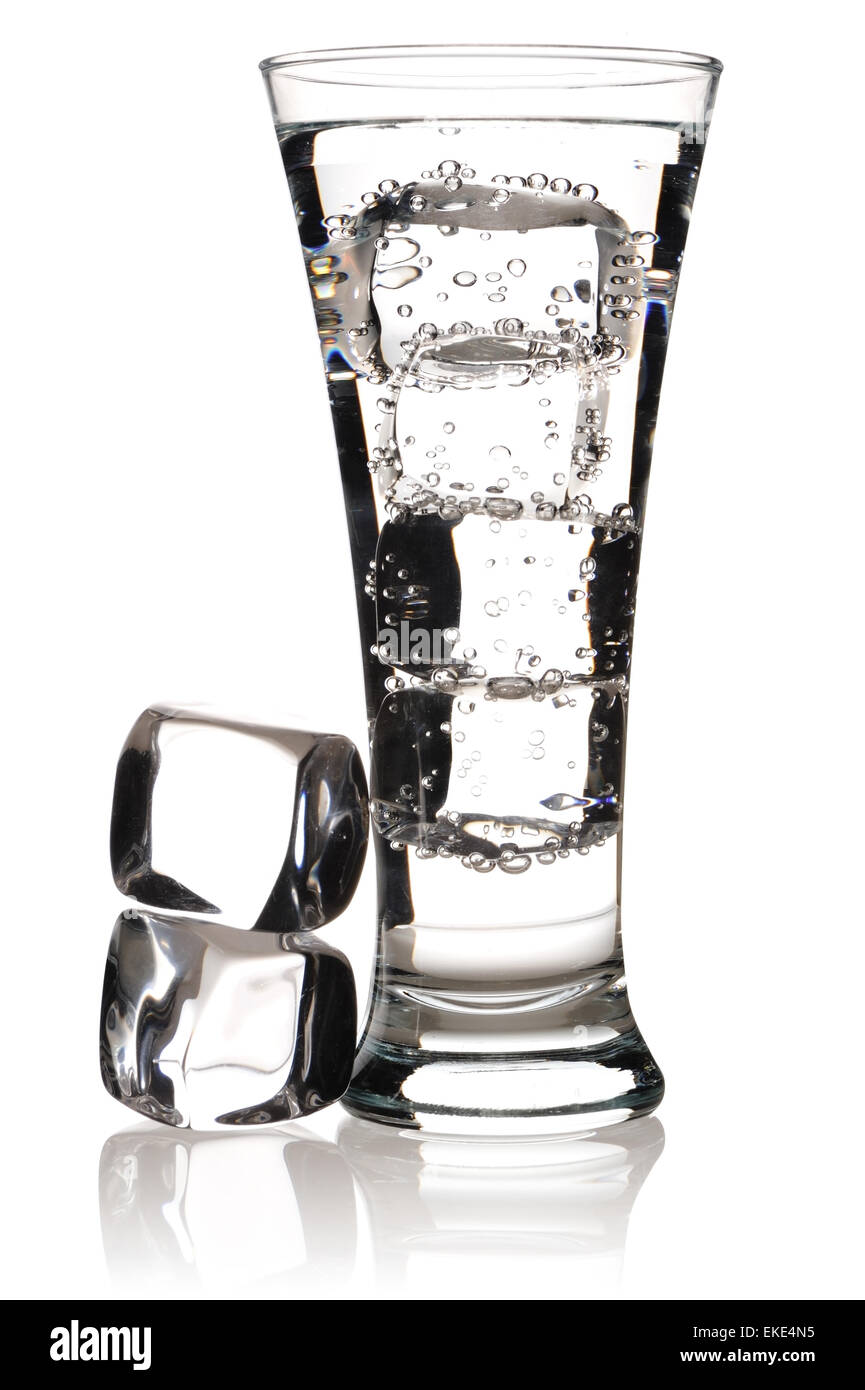 Glass with ice Stock Photo - Alamy