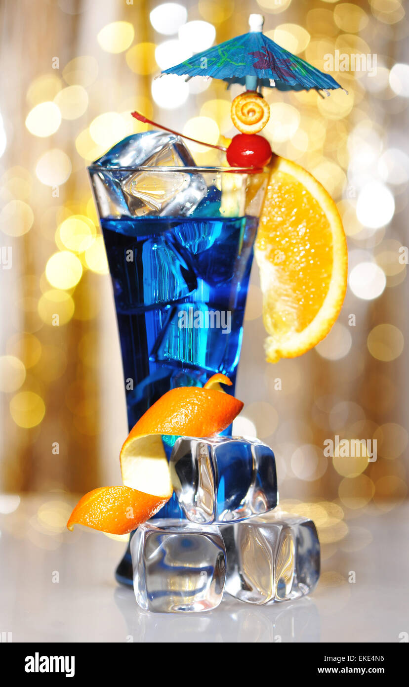 Blue Curacao cocktail Stock Photo - Alamy