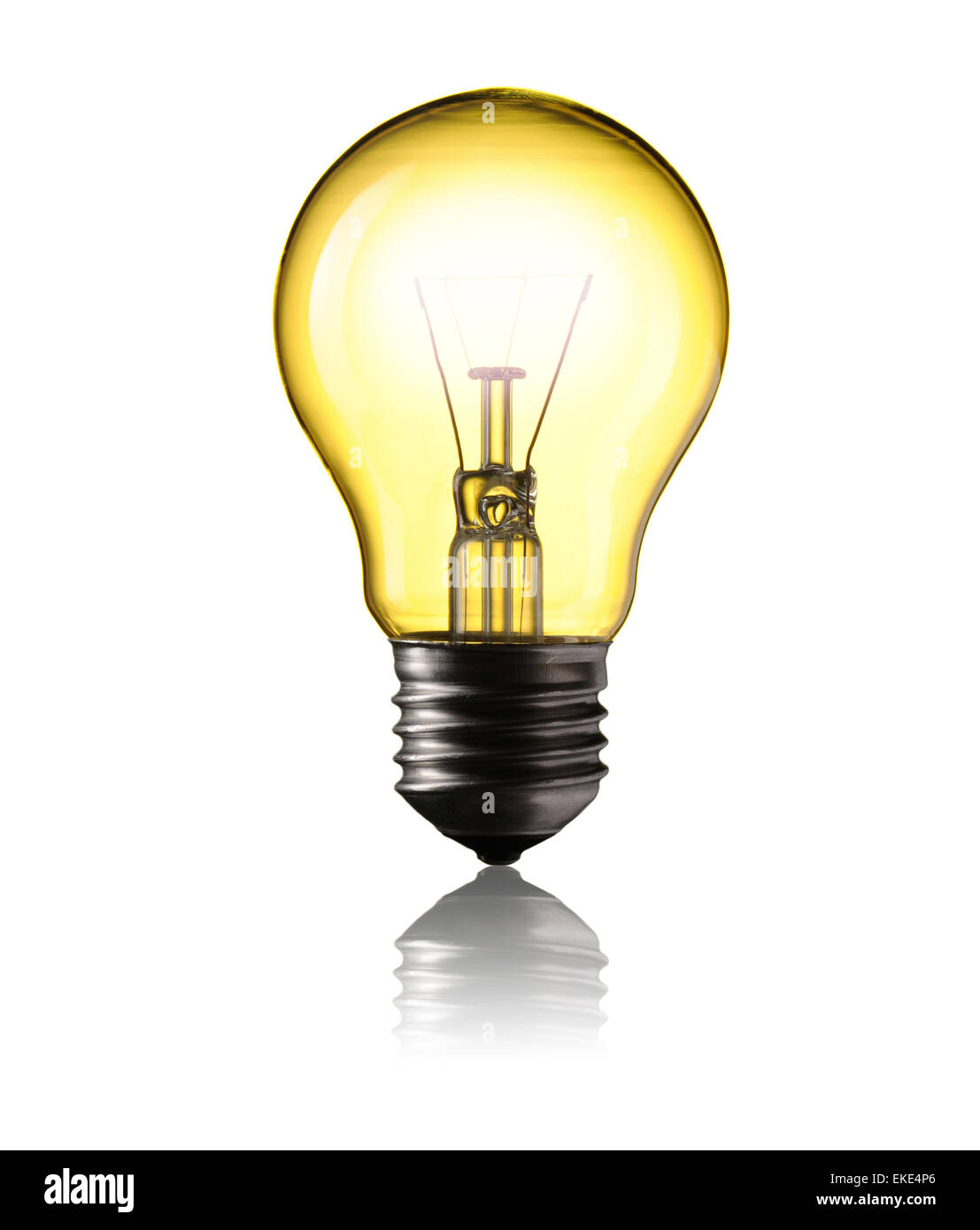 Light bulb yellow background Cut Out Stock Images & Pictures - Alamy
