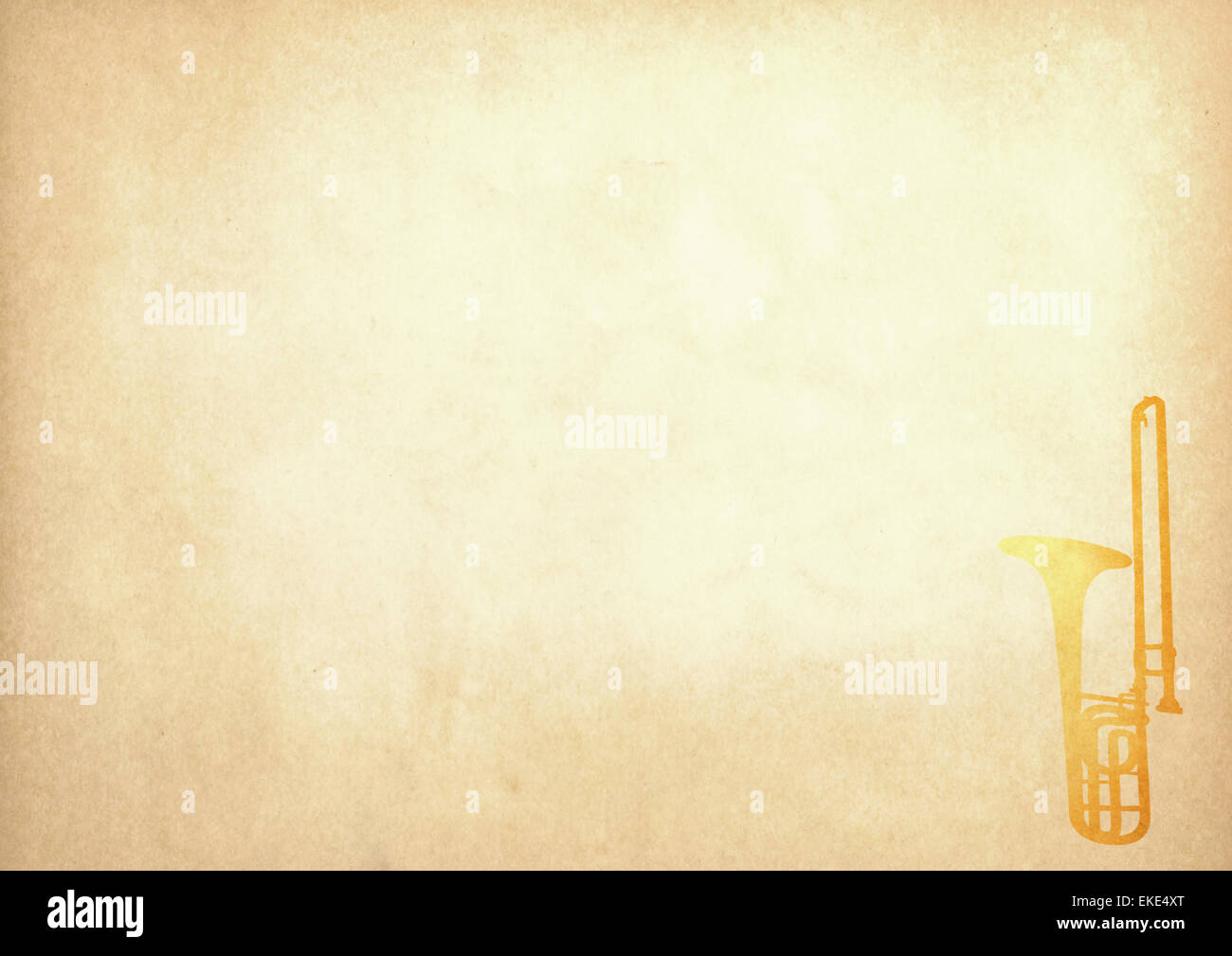 Grunge image of trombone from old paper with copy space Stock Photo - Alamy