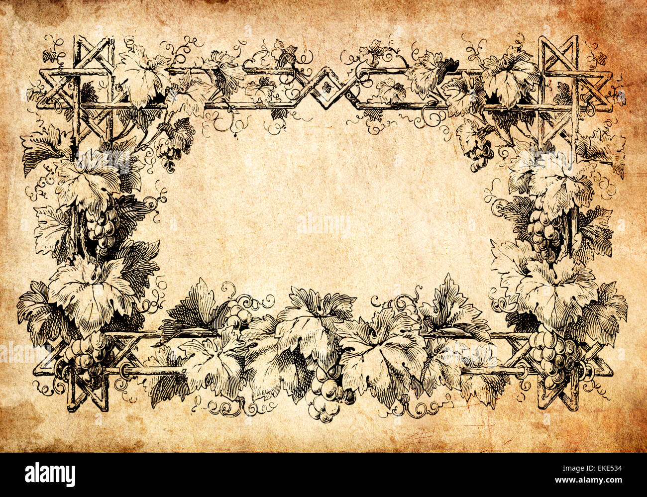 Old paper frame drawing hi-res stock photography and images - Alamy