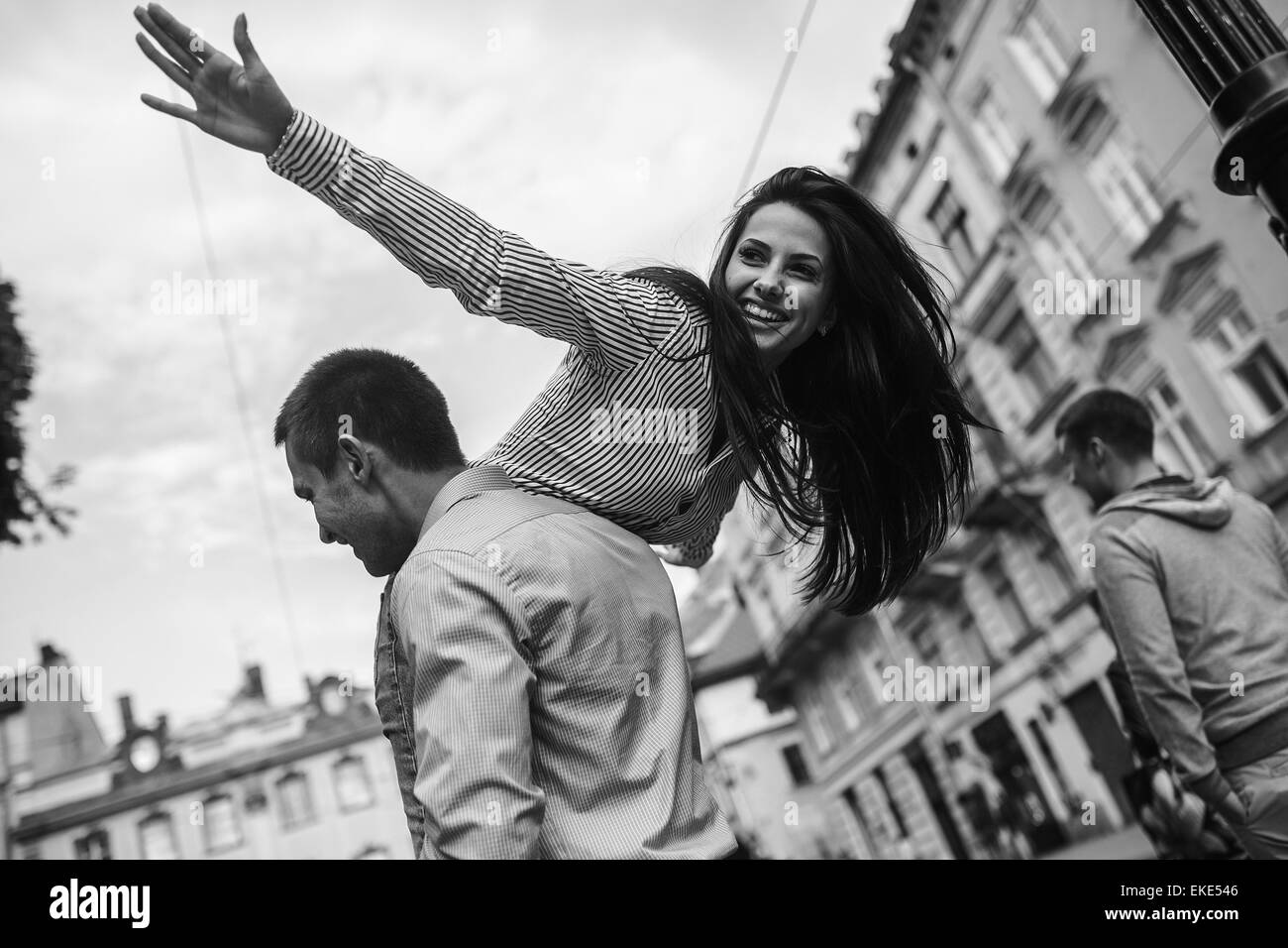 Cheerful women having fun Black and White Stock Photos & Images - Alamy