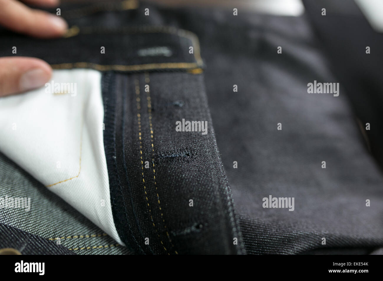 Selvedge denim Jeans close-ups from different angles Stock Photo - Alamy