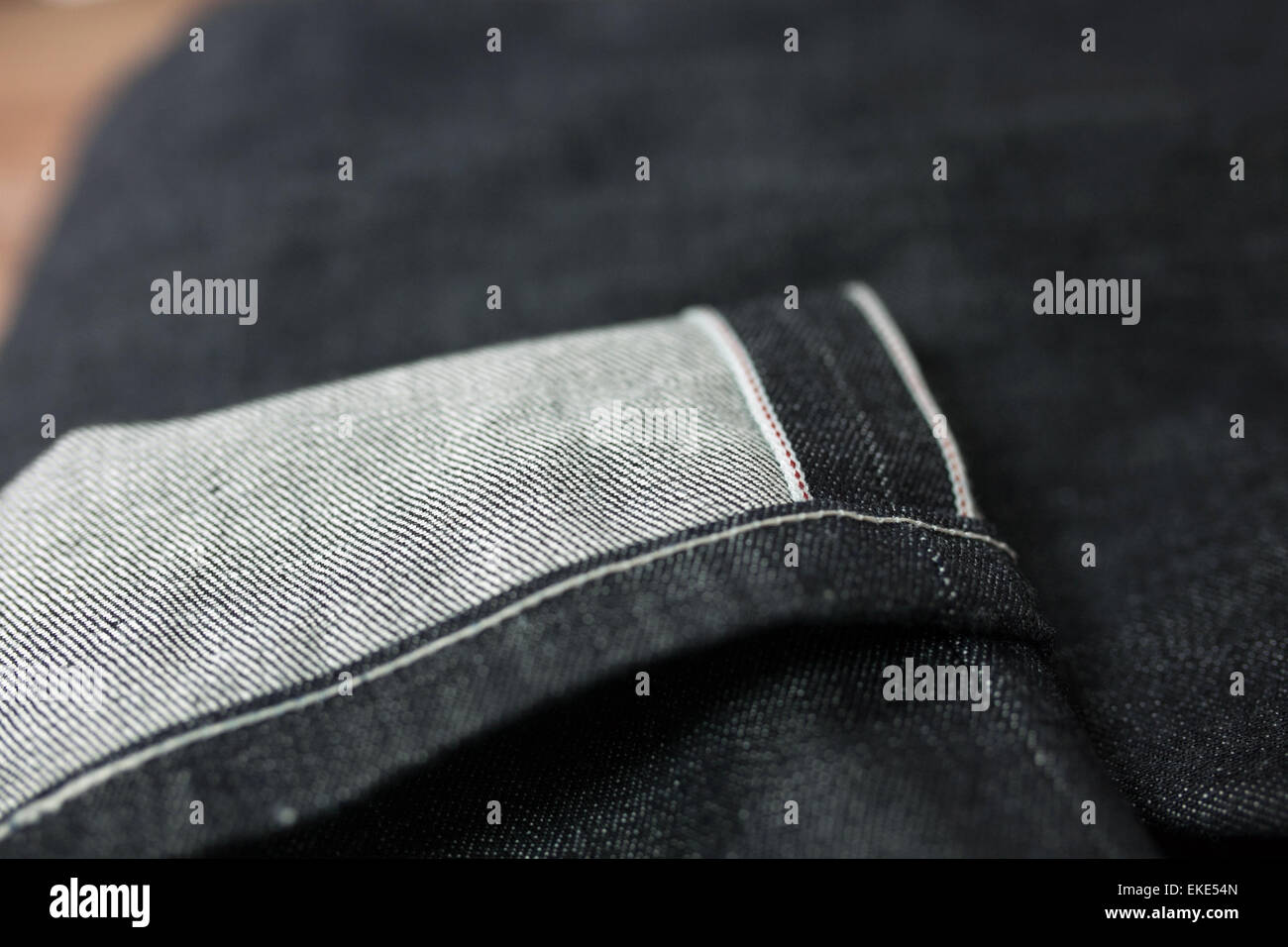 Selvedge denim Jeans close-ups from different angles Stock Photo - Alamy