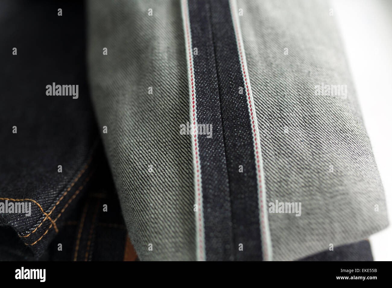 Selvedge denim Jeans close-ups from different angles Stock Photo - Alamy