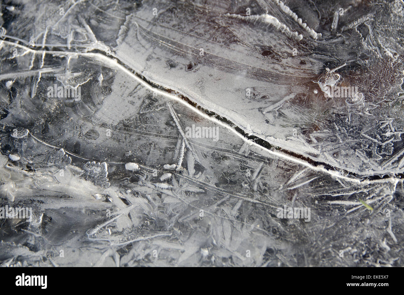 Ice forming in a stream delta at Little Hunters Beach, Acadia National ...
