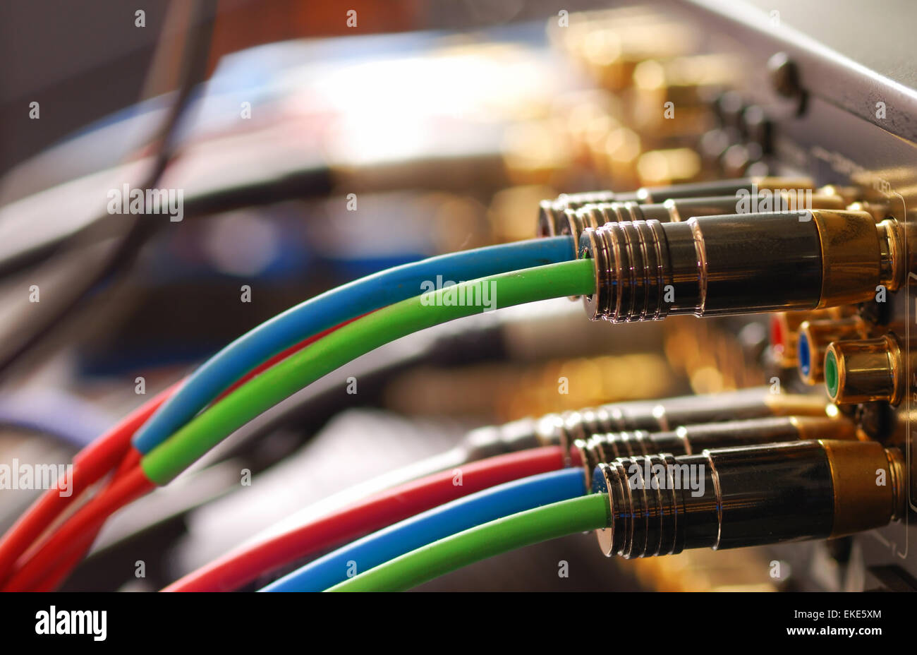 Home movie theater cables Stock Photo - Alamy