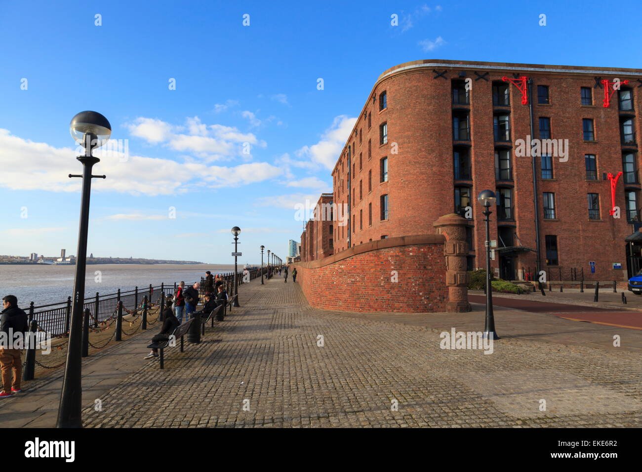 Converted warehouses along the Colonnades, Albert Dock, Liverpool Stock ...