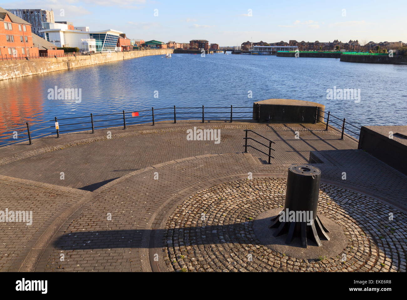 Remains of old swing bridge between Queen's Dock and Wapping Dock ...