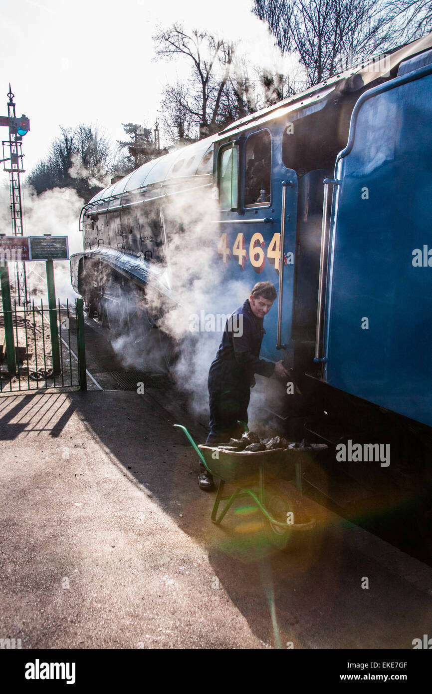 Steam train LNER A4 Pacific No. 4464 'Bittern' Alresford Station ...