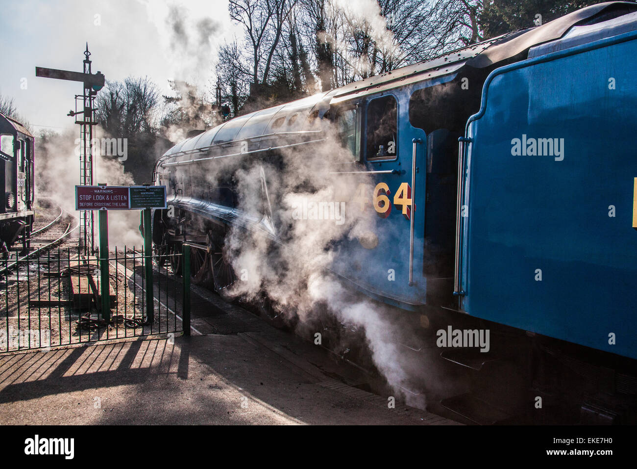 Steam train LNER A4 Pacific No. 4464 'Bittern' Alresford Station ...