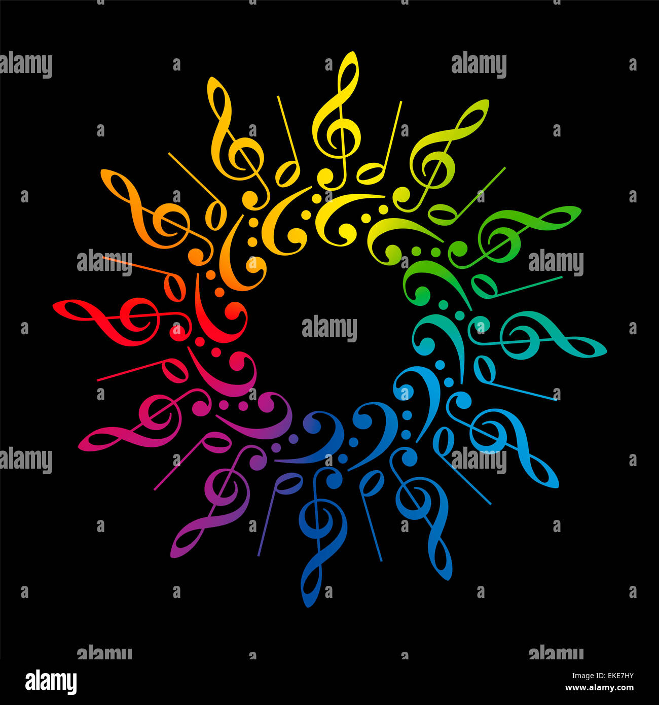 Cool Rainbow Music Notes