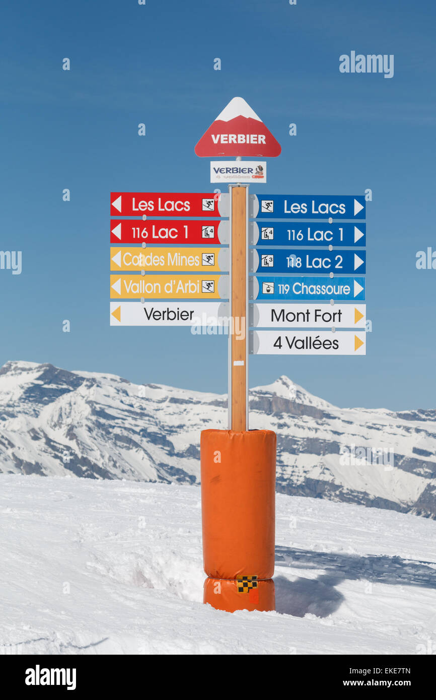 Ski run piste sign people hi-res stock photography and images - Alamy