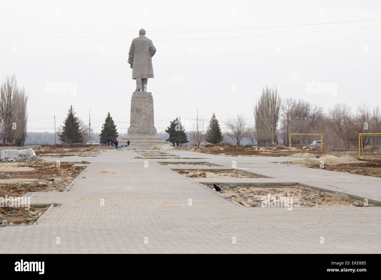 Under construction walkway to the monument of Lenin Red Army on the ...