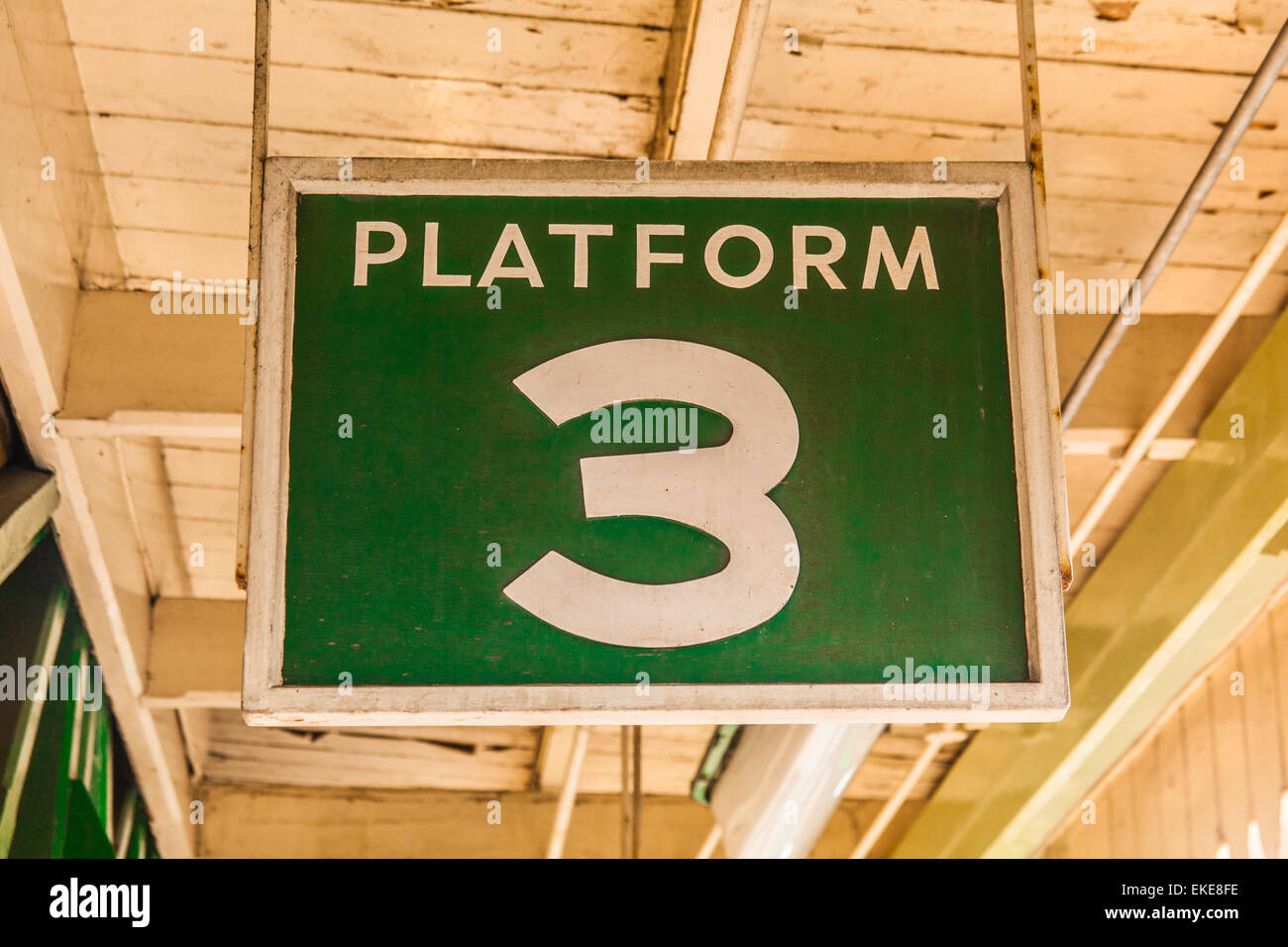 Platform sign, Alton Railway station, Mid Hants Railway, Hampshire ...