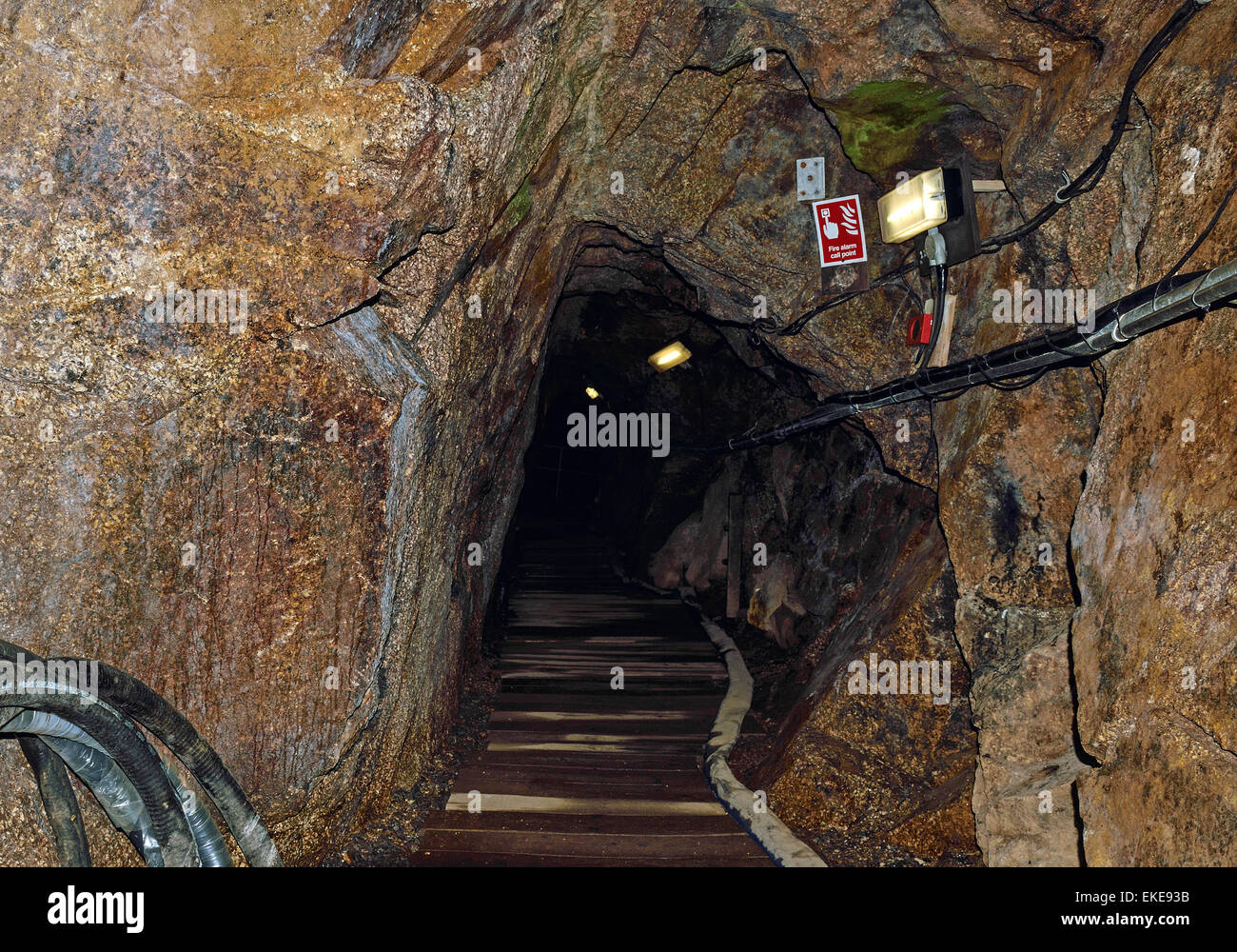 inside a tunnel at " Poldark MIne " an old tin mine near Helston in ...