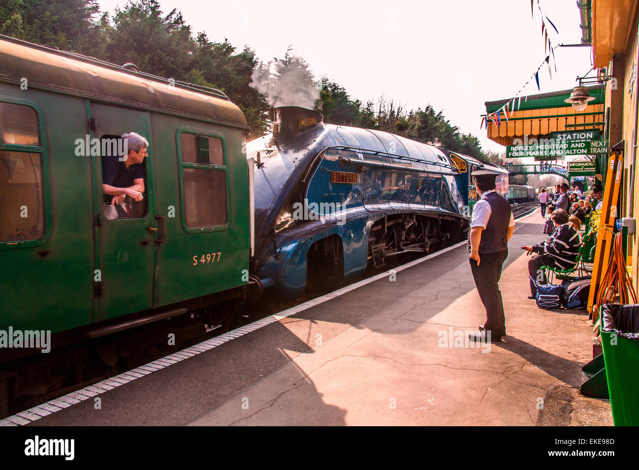 Steam train LNER A4 Pacific No. 4464 'Bittern' ,Alresford Station ...