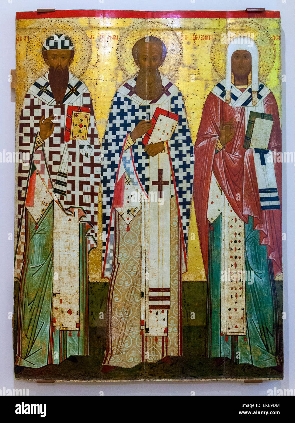 Antique Russian orthodox icon of SS Cyril and Athanasius of Alexandria ...