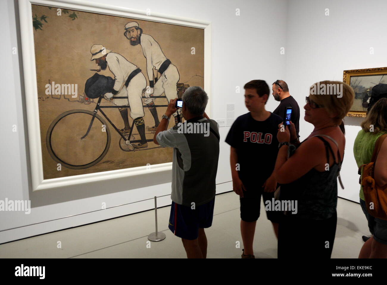 The visitors enjoy painting Ramon Casas and Pere Romeu on a Tandem by ...