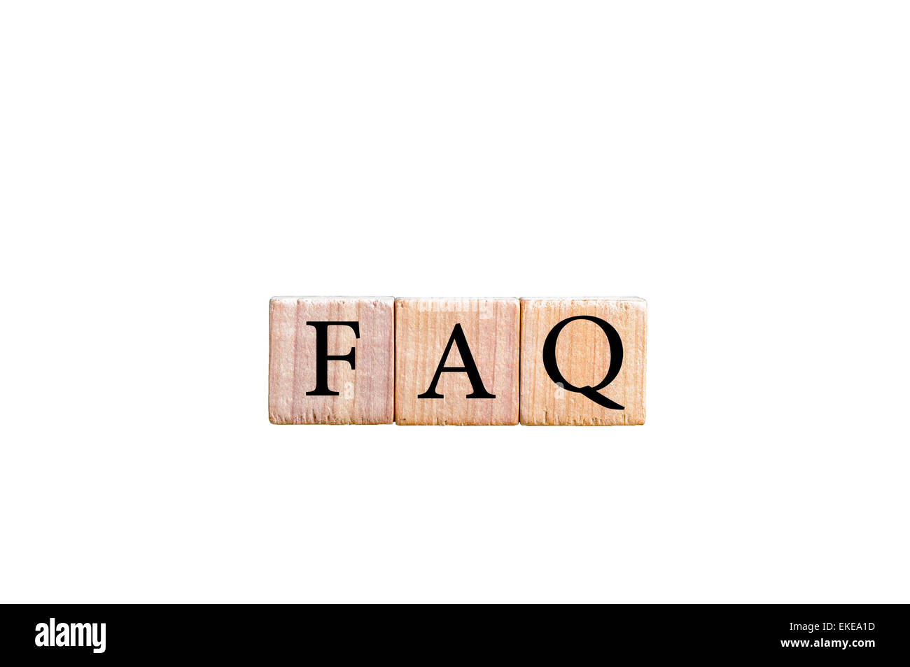 Acronym FAQ - frequently asked questions. Wooden small cubes with ...