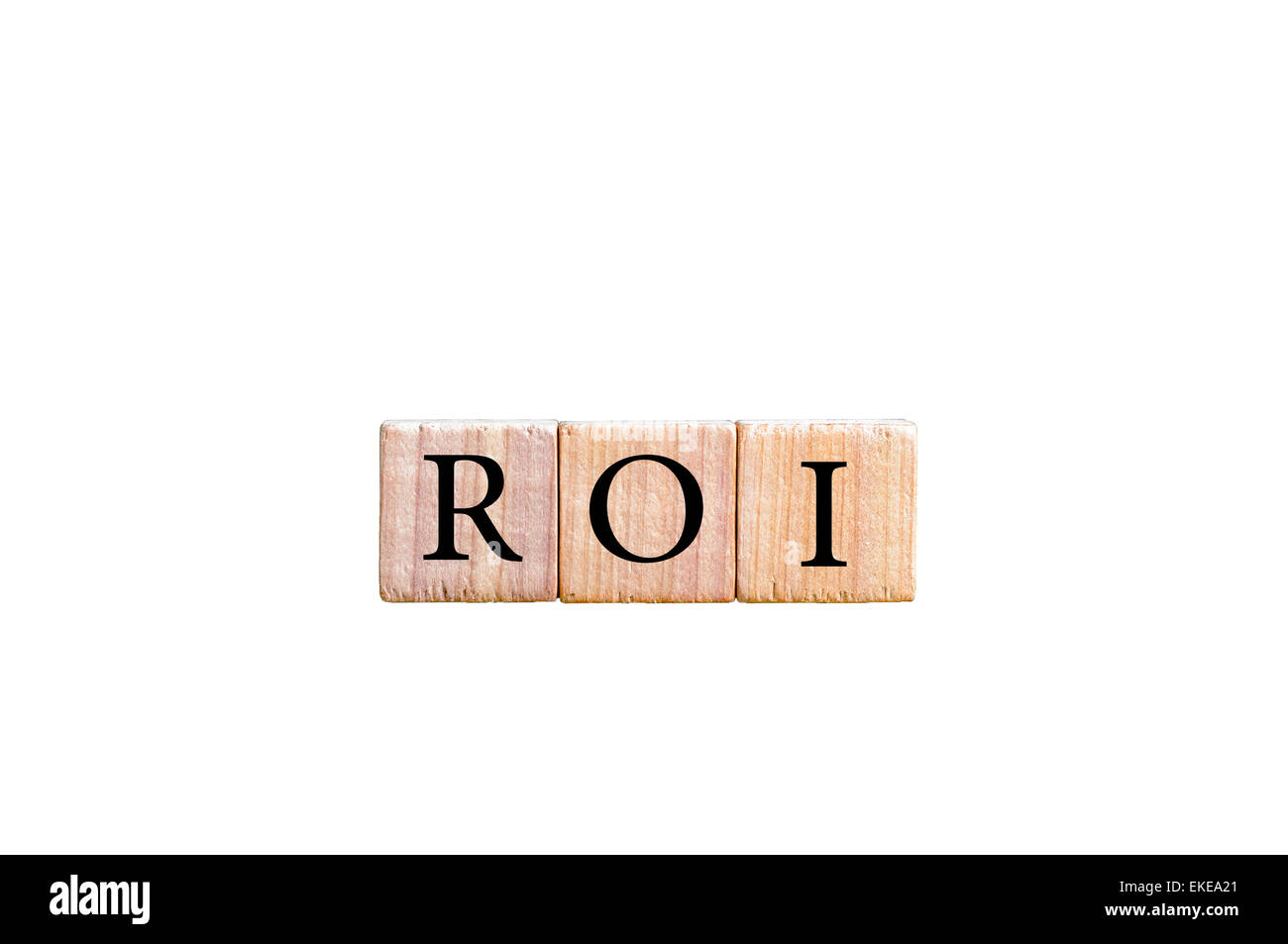 Acronym ROI - Return on Investment. Wooden small cubes with letters ...