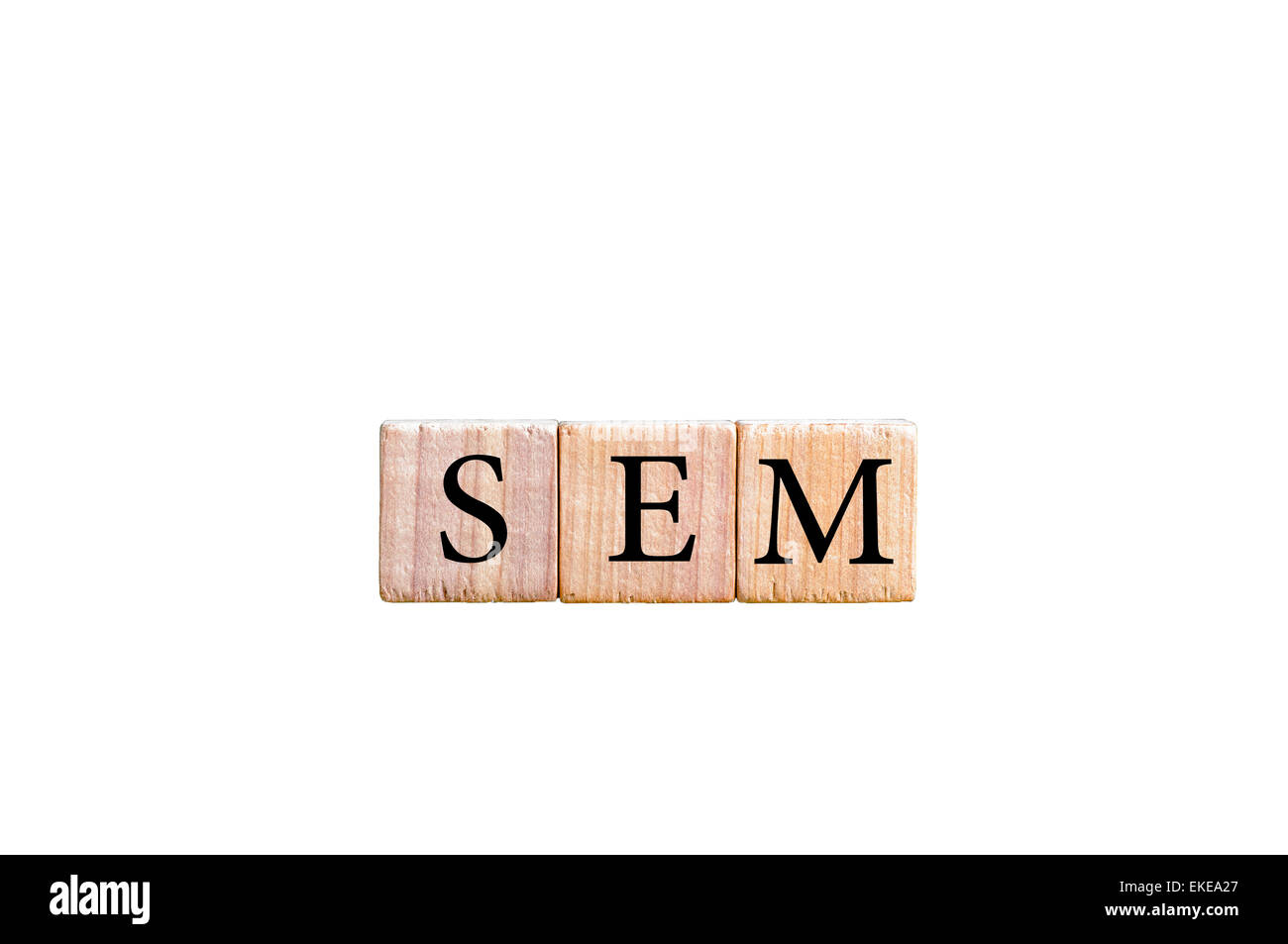 Acronym SEM - Search Engine Marketing. Wooden small cubes with letters ...