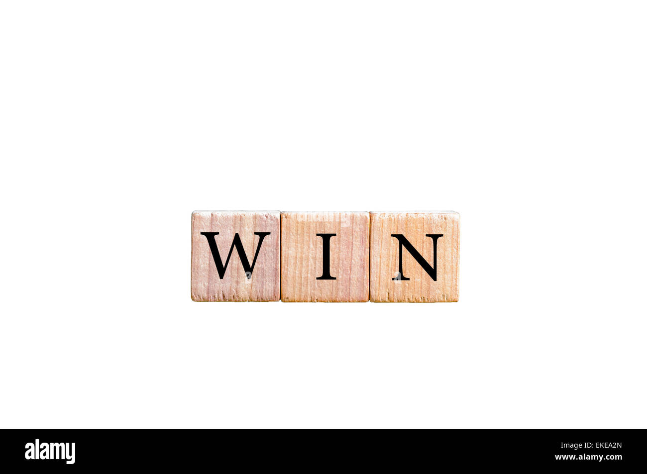 Word WIN. Wooden small cubes with letters isolated on white background ...