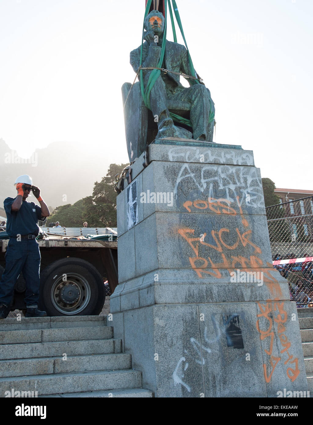 Removal of Cecil John Rhodes statue at the University of Cape Town ...