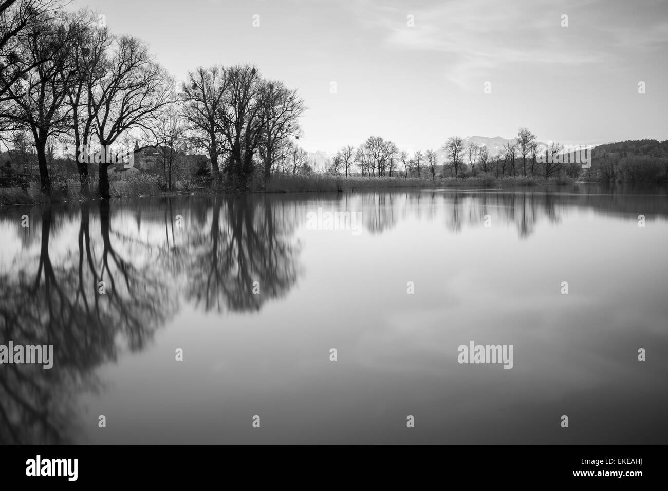Black and white water reflections hi-res stock photography and images ...