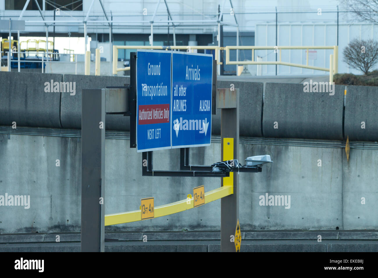 Signage, Seattle-Tacoma International Airport, SeaTac, Washington Stock ...