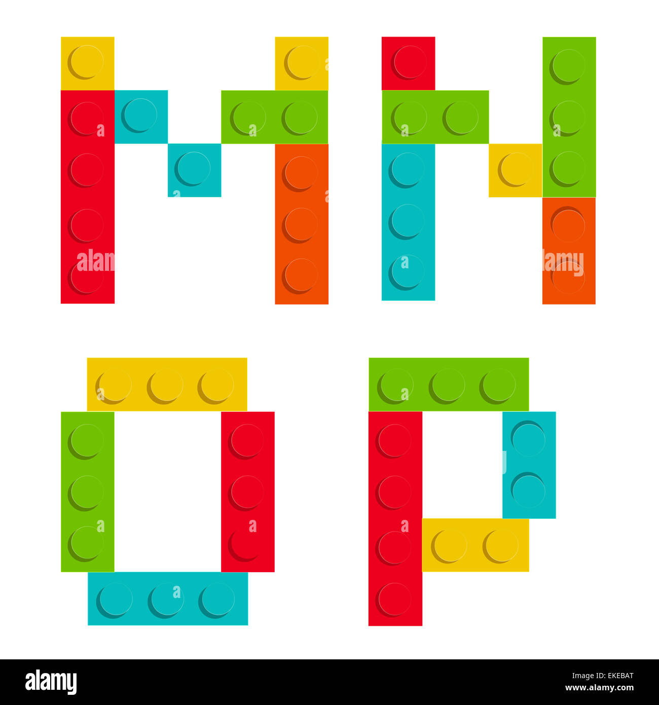 Alphabet set made of toy construction brick blocks isolated iso Stock ...