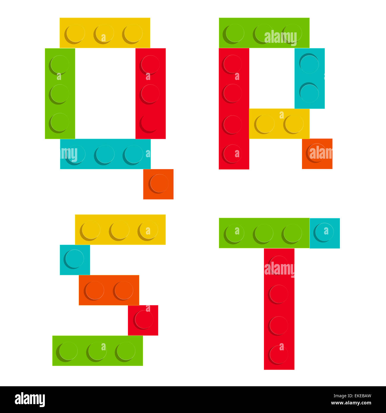 Alphabet set made of toy construction brick blocks isolated iso Stock ...