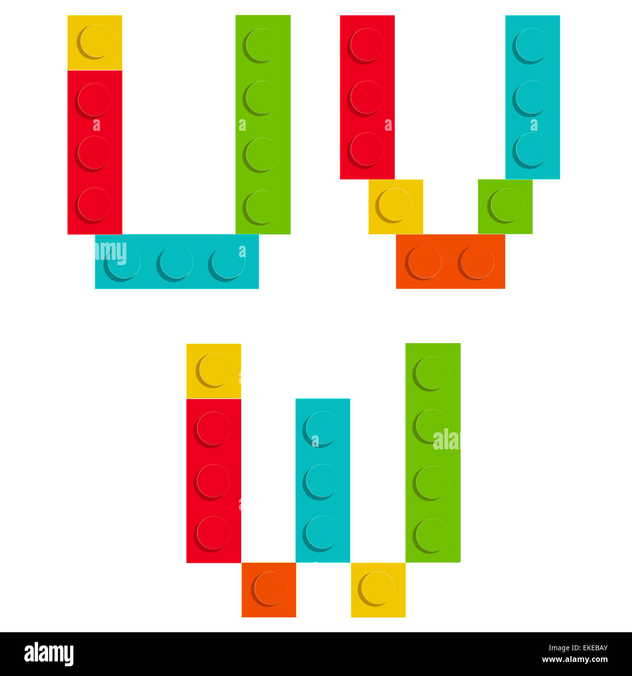 Alphabet set made of toy construction brick blocks isolated iso Stock ...