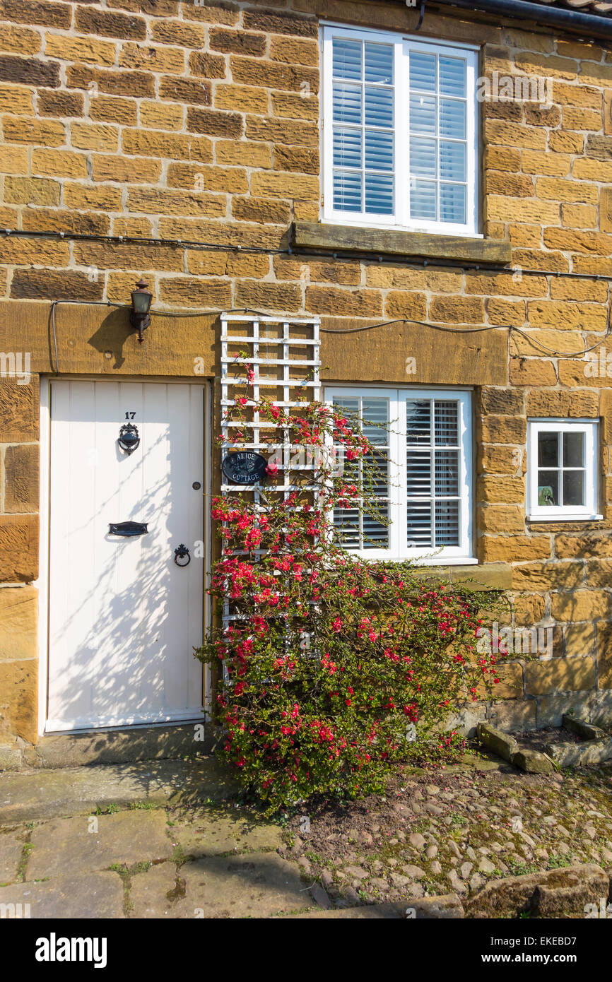 Alice Cottage a typical sandstone terraced dwelling house in a North ...