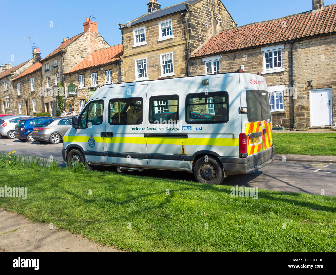 A rather battered Yorkshire Ambulance Service NHS Trust minibus for ...