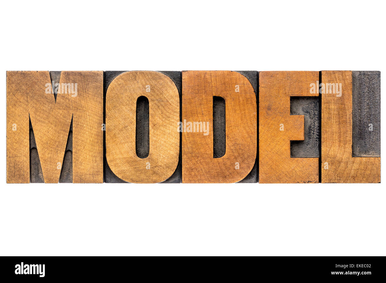 model word typography - isolated text in vintage letterpress printing ...