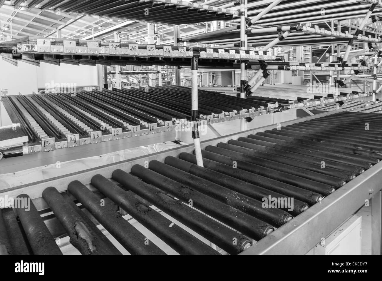 new modern assembly roller line Stock Photo - Alamy